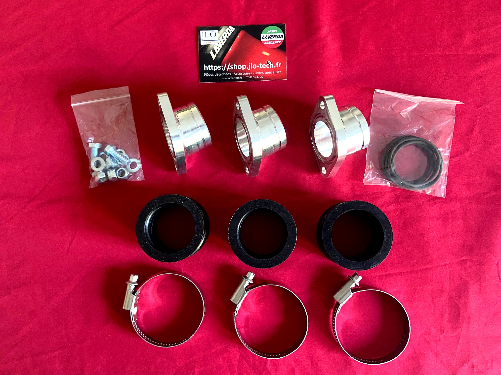Kit pipes d'admission coudées pour rampe Mikuni RS - Kit of angled ...