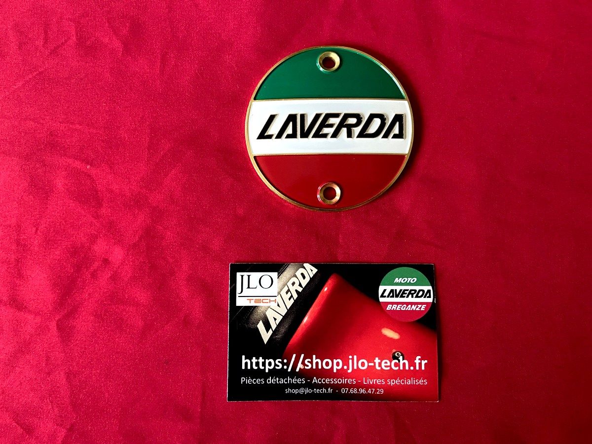 Badge Laverda pour réservoir, bords dorés / Fuel tank badge Laverda ...